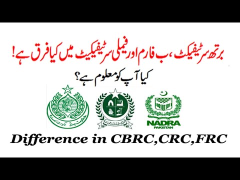 (NADRA)What is the Difference among CRC,CBRC and FRC