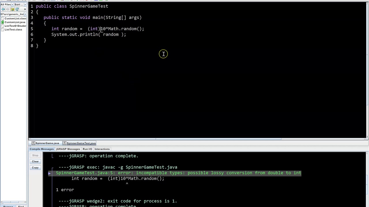 APCSA - FRQ Methods SpinnerGame