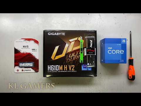 intel Core i5 12400 GIGABYTE H610M H V2 Kingston NV3 NVMe SSD PC Build
