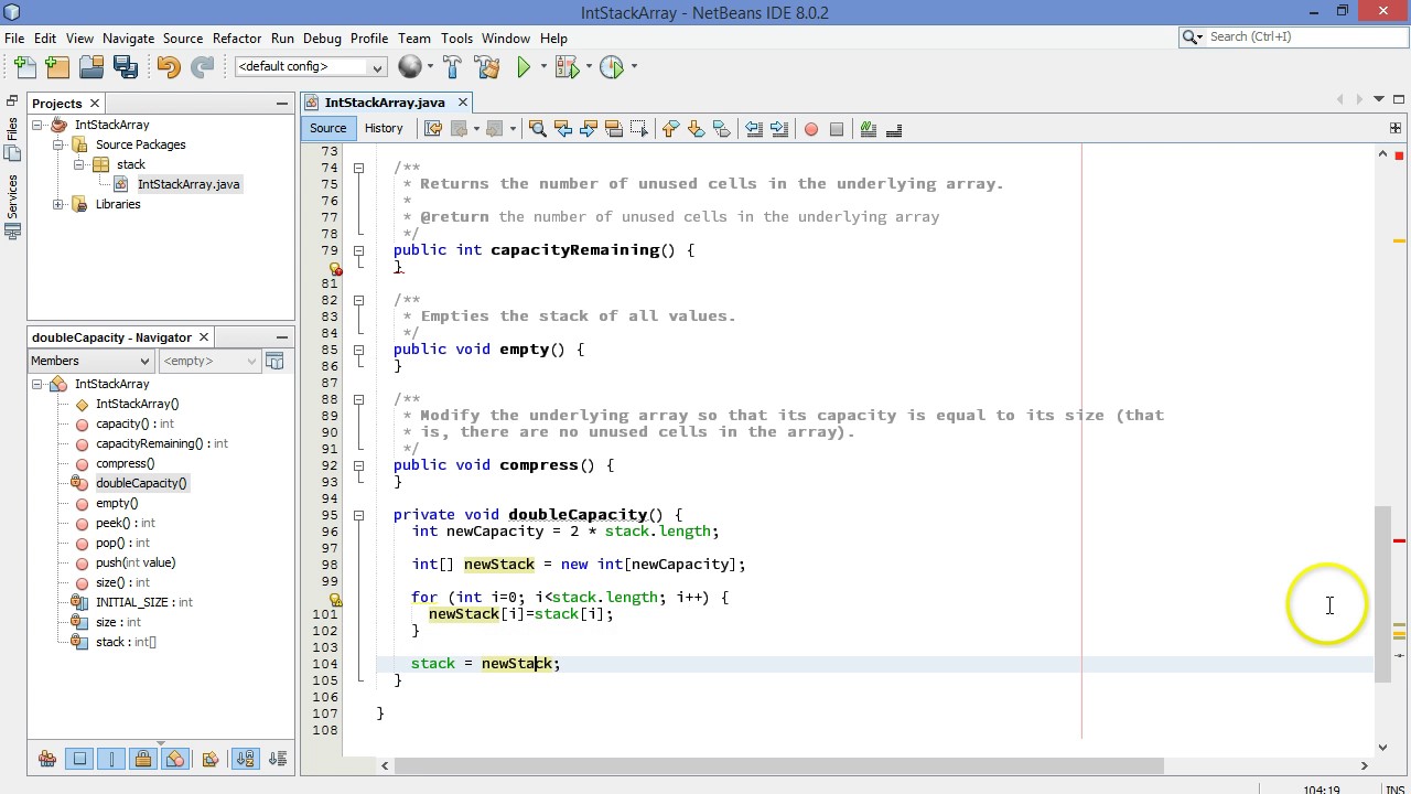 Implementing a Stack Using an Array in Java