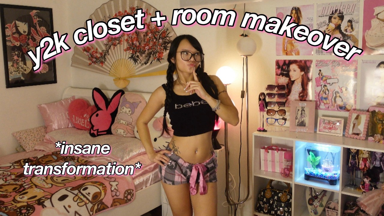 GIRLY Y2K ROOM & CLOSET MAKEOVER | organizing, decorating, shopping, etc; 