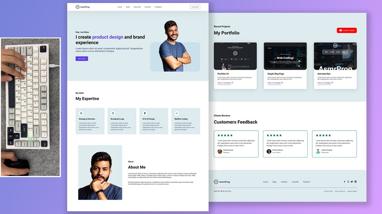 ASMR Programming - Complete Responsive Personal Portfolio Website - No Talking