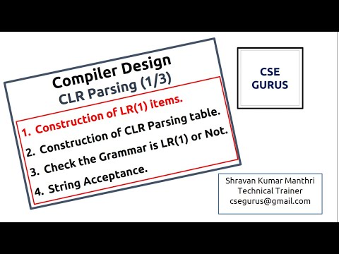 11.CLR (Canonical) Parsing (1/3) - Construction of LR(1) items