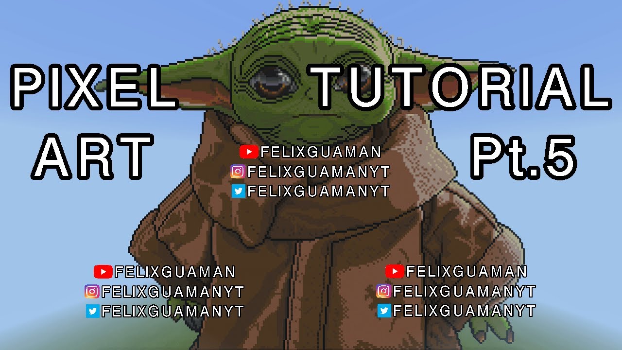 Minecraft Pixel Art Tutorial - Grogu (Star Wars) Part 5