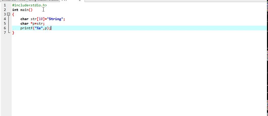 How to print string using pointer C Program