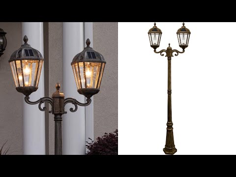 Royal Bulb Solar Lamp Post – Double Lamps | Solar Lights for Any Outdoor Setting