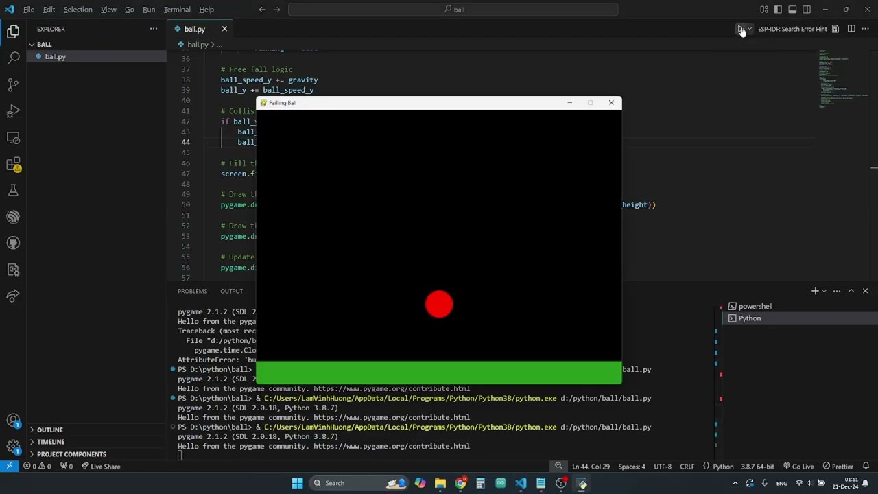 Create a Realistic Gravity Driven Bouncing Ball in Python