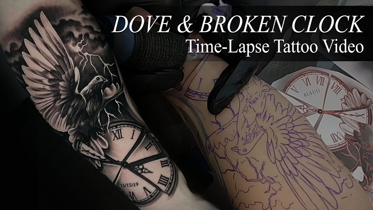 Dove And Clock Tattoo | Memorial Tattoo