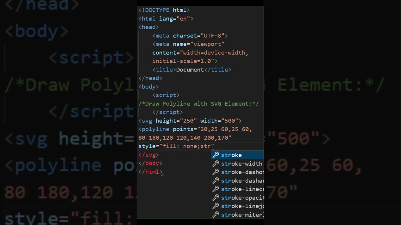 draw polyline in html @ensolutions5210 #htmltutorial #html5 #polyline #htmlcss