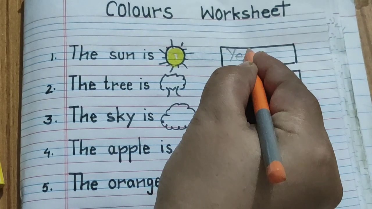 (KG class )How  to revise colours name (worksheets)