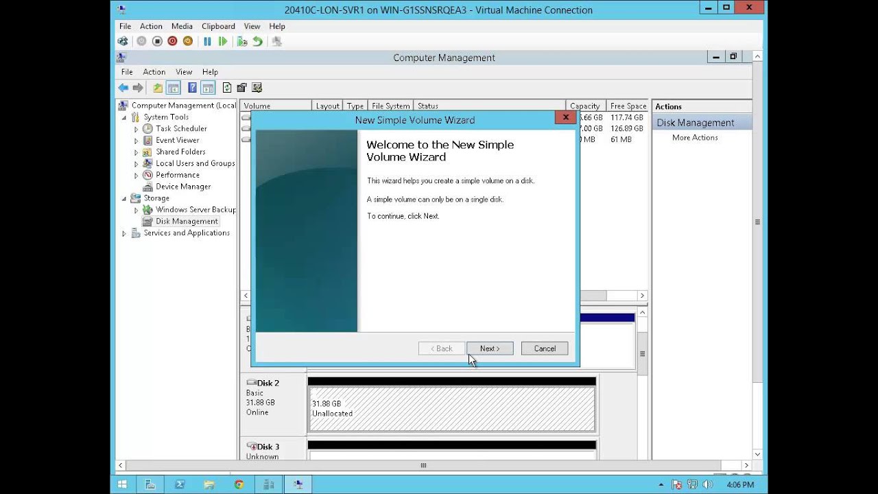 20410C_Mod9_Lab_E1-Installing and Configuring a New Disk
