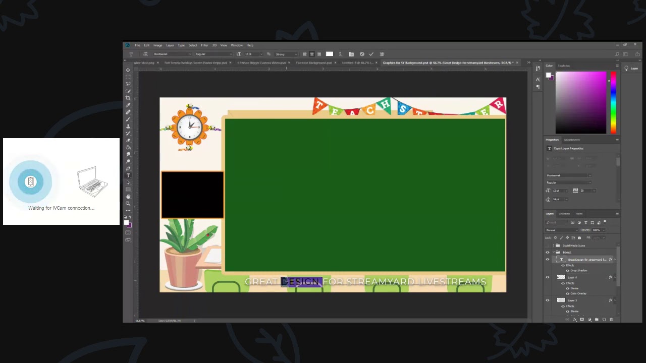Teacher Virtual Classroom Background Tutorial for StreamYard