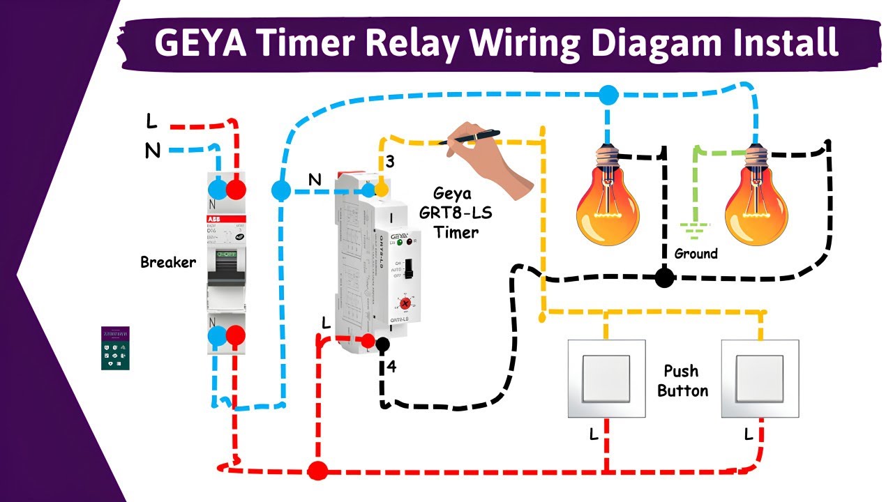 How To Wire GEYA Timer Relay GRT8-LS For Staircase Light Switch I Energy Saving Timer