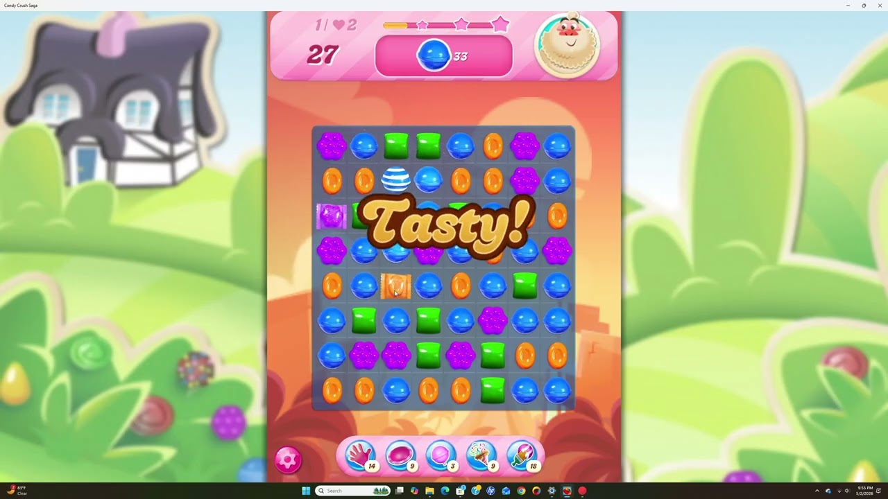 Level 1 Candy Crush Saga! No Boosters! Beginning level