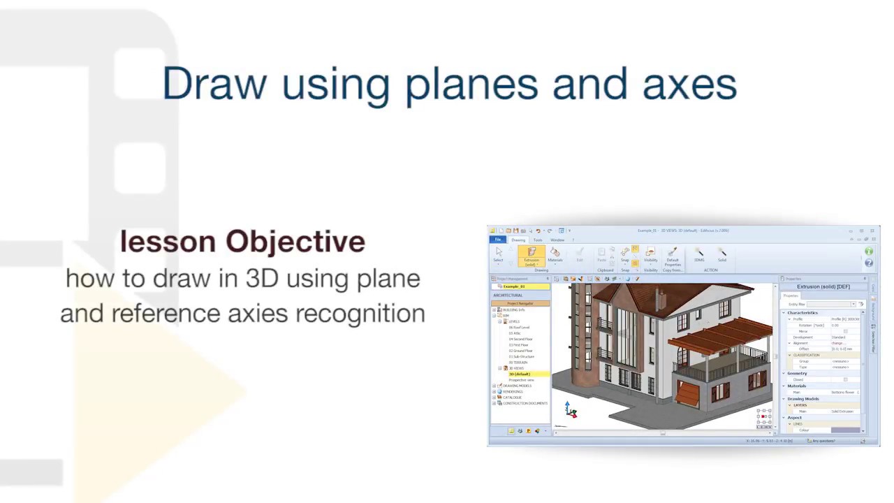 Edificius Tutorial - Drawing in 3D using planes and axes - ACCA software