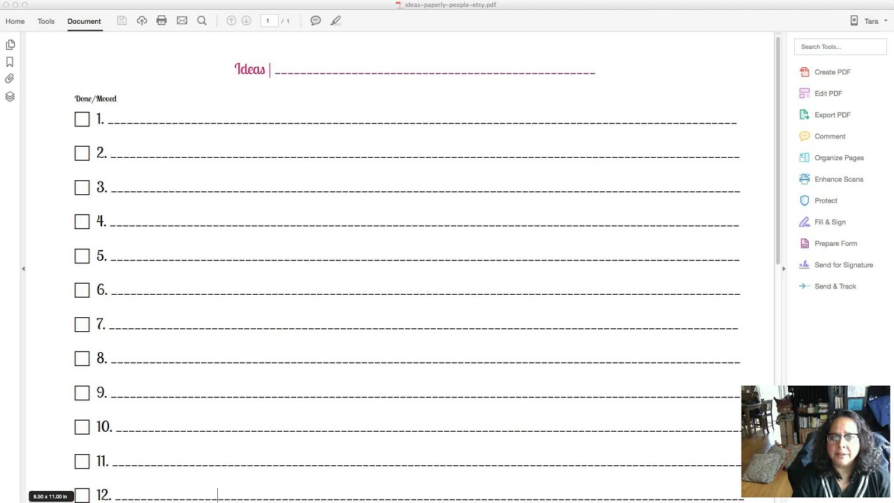 How To Use The Ideas Worksheet From Paperly People