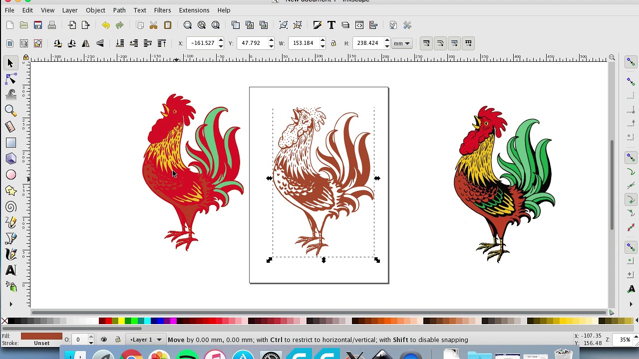 Cut file (svg) made from detailed image with Inkscape
