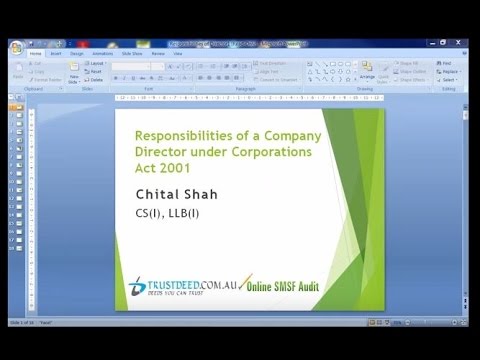 Responsibilities of a Company Director under Corporations Act