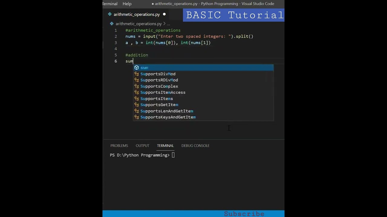 Tutorial on Arithmetic Operations || Python Basic Concept || Python Programing ||  Code Short
