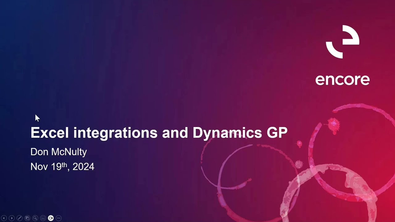 Dynamics GP Coffee Break | Excel Integrations and Dynamics GP