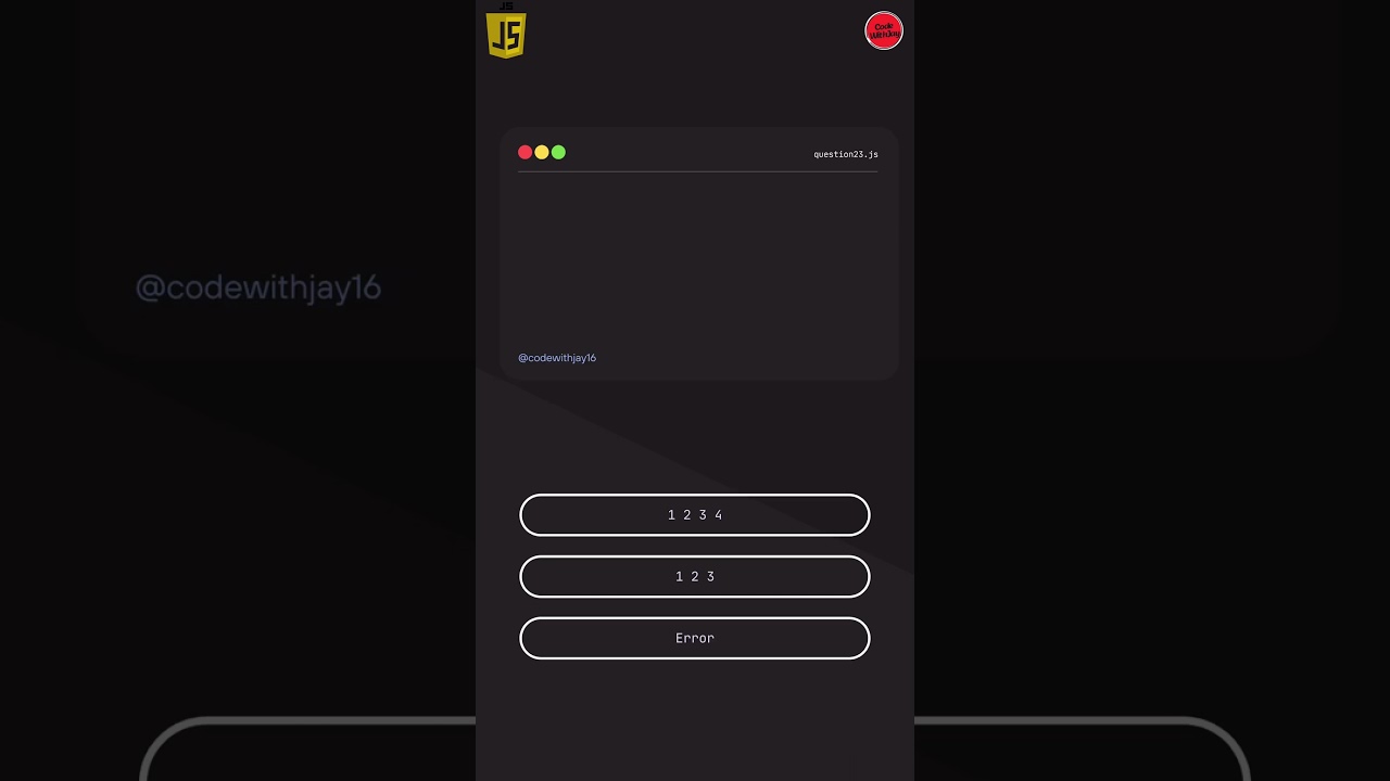 JavaScript Quiz For Beginners 🧠 | Question 23 #coding #javascript #tutorial #quiz #beginner