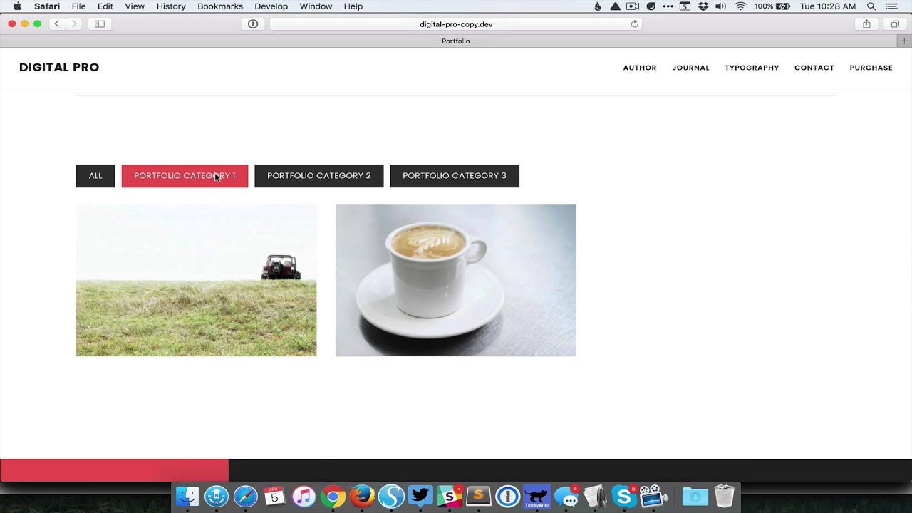 Filterable Portfolio in Digital Pro using Isotope