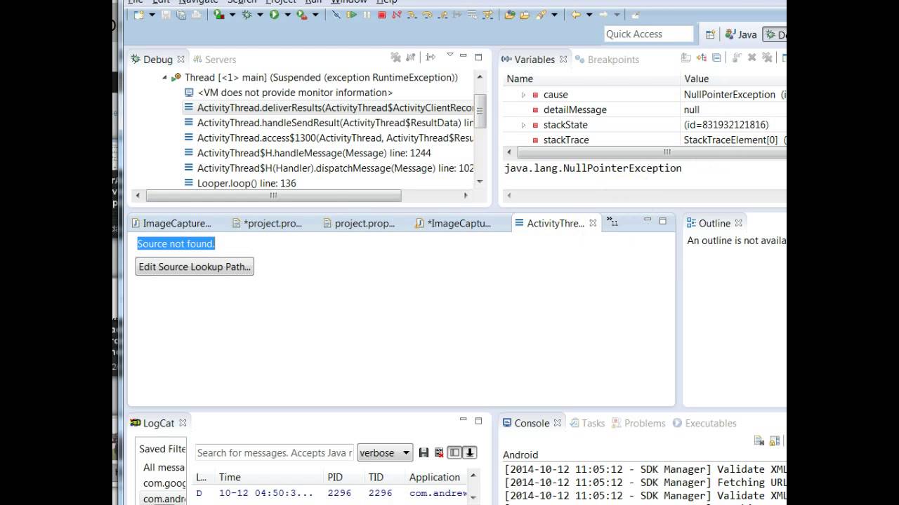 Debugging Android source not found