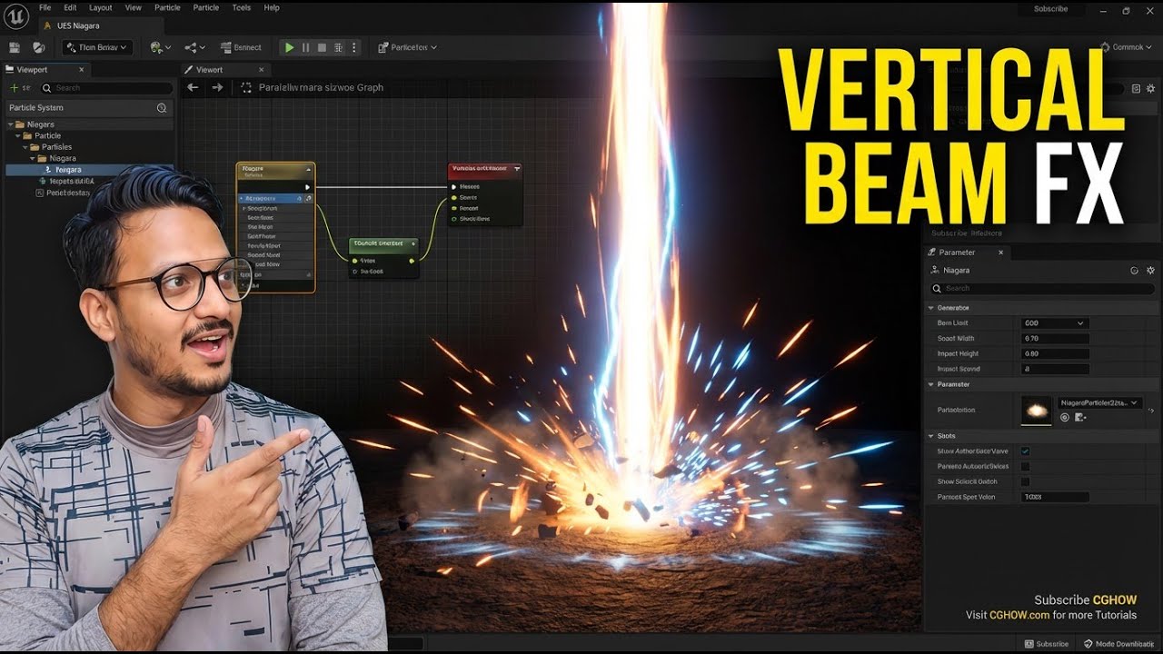 UE5 Niagara Tutorial: Vertical Beam & Impact FX