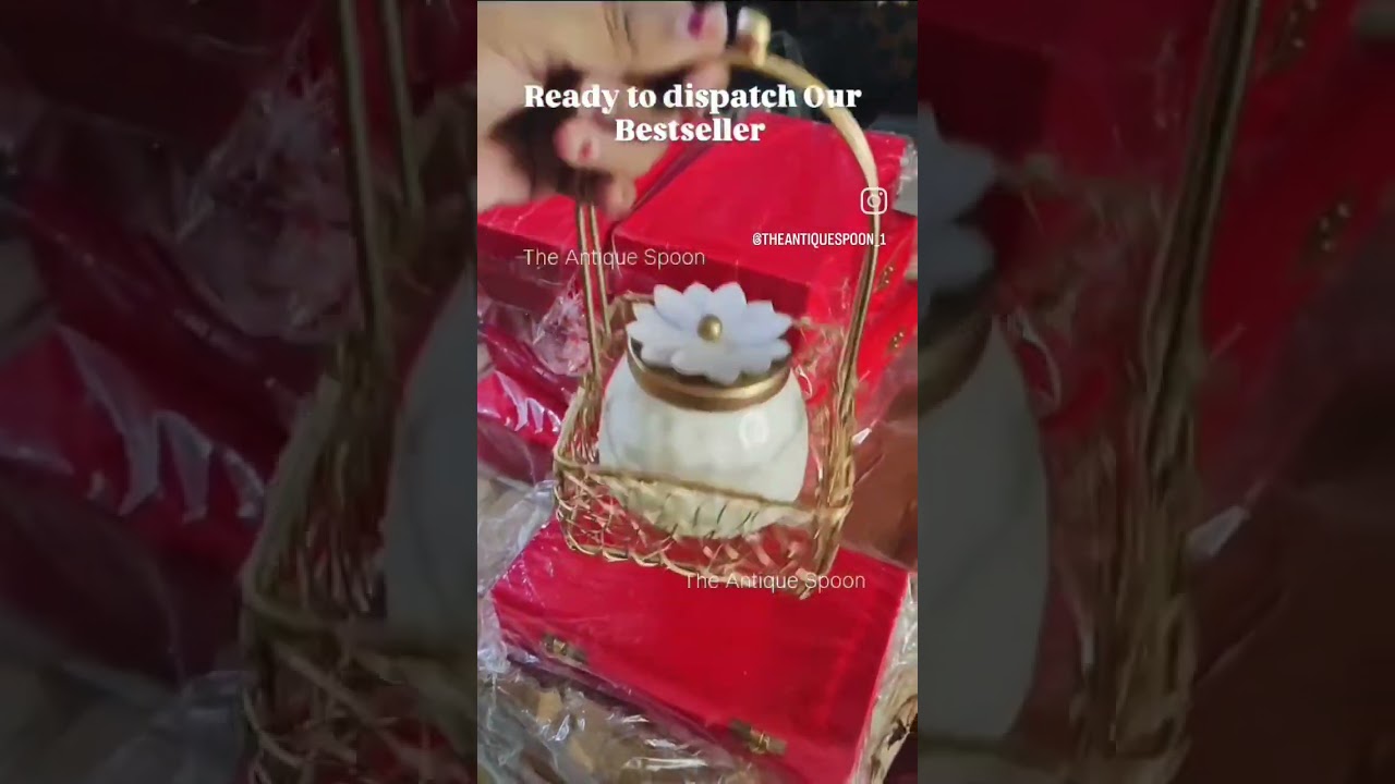 metal Dry fruits box with basket best Return gift combo for wedding housewarming party baby shower