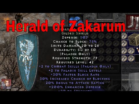 D2R Unique Items - Herald Of Zakarum (Gilded Shield)
