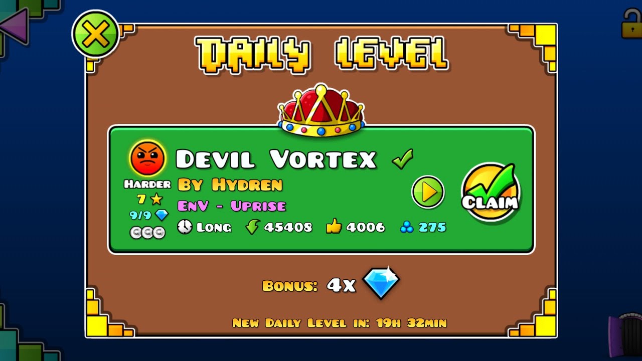 [75155403] #1796 Devil Vortex (by Hydren, Harder) [Geometry Dash]