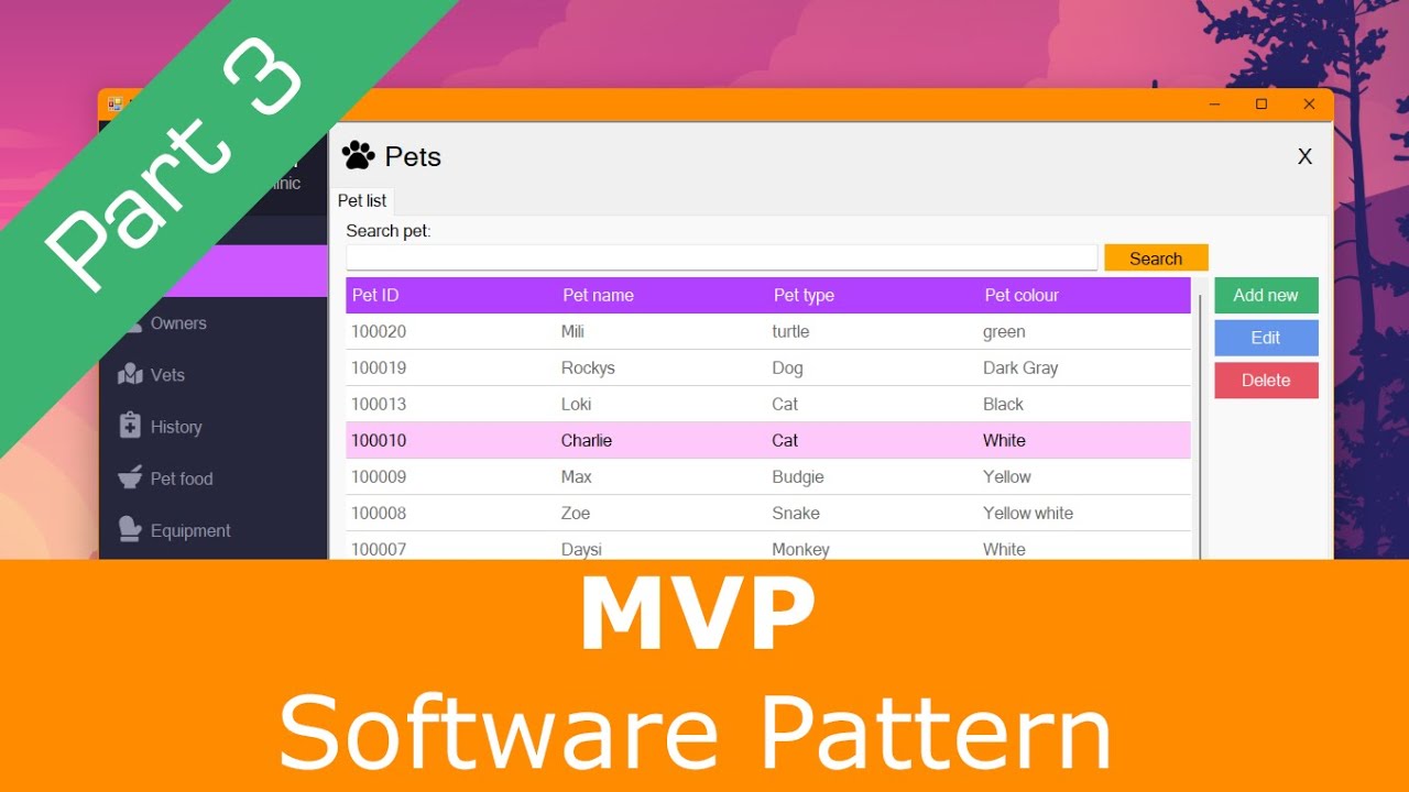 CRUD with MVP pattern, C#, WinForms and SQL Server - Part 3/3 (Final)