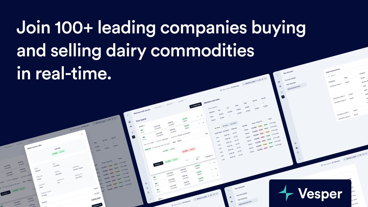 The Vesper Marketplace: Dairy commodity trading made simple