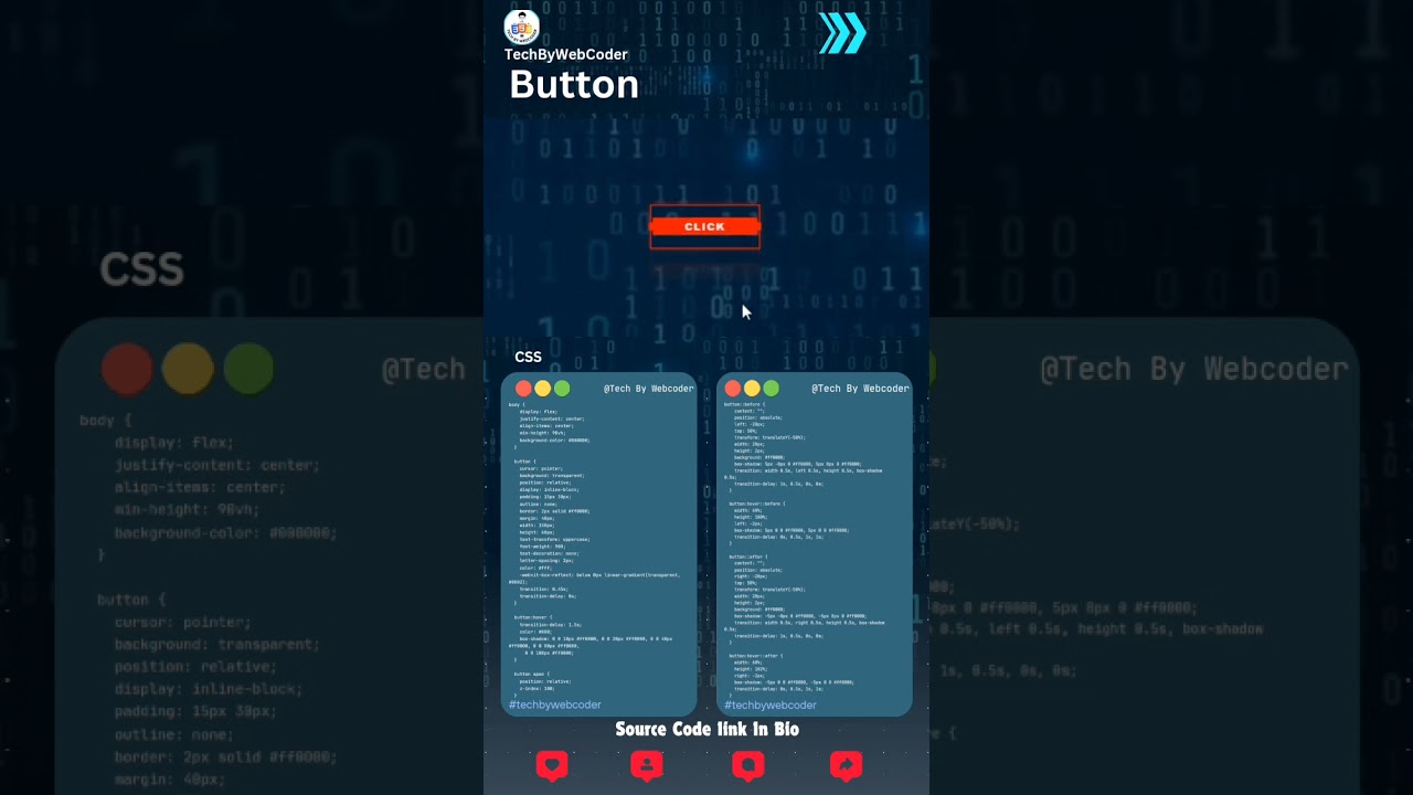 Animated Button Using Html,Css And Javascript|| Source Code Link In Description ||