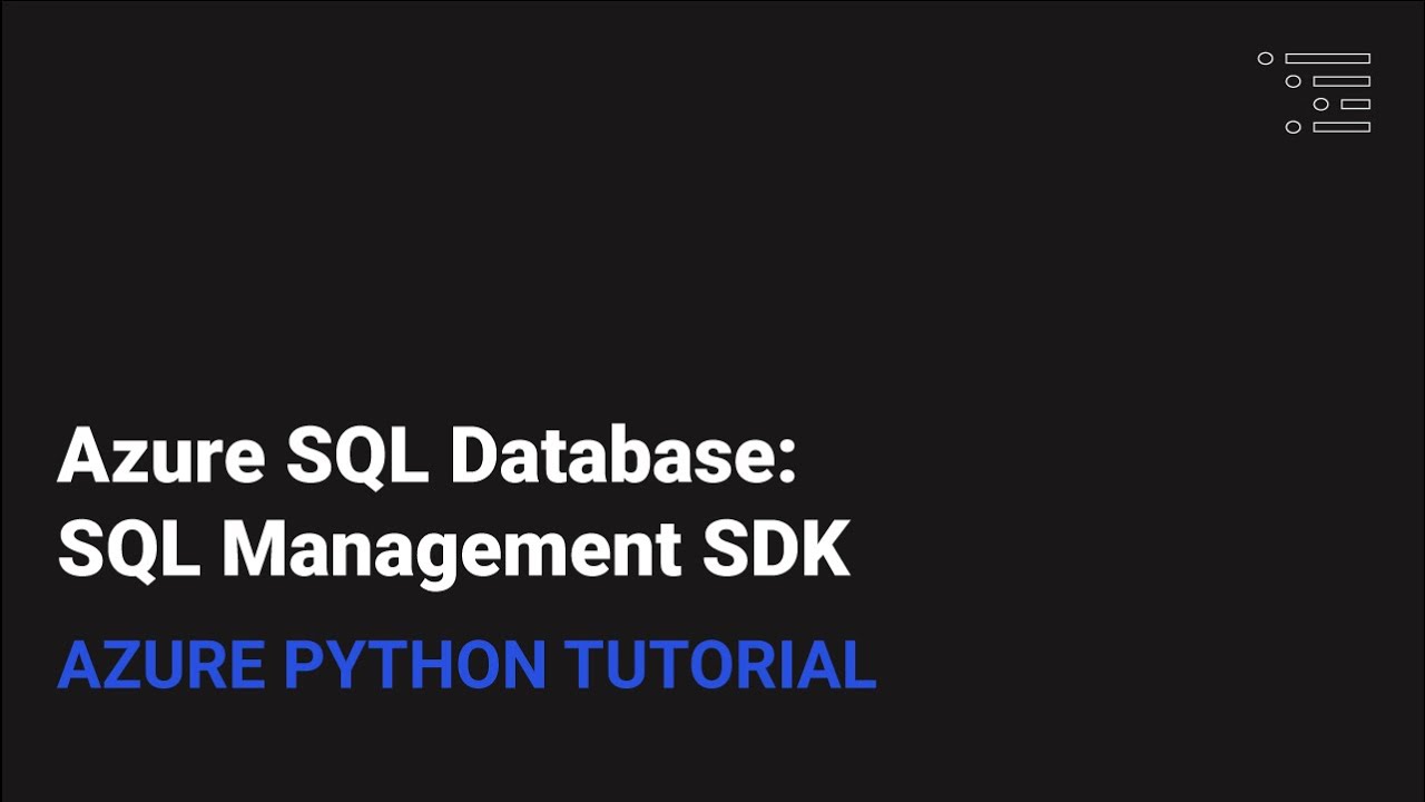 Azure SQL Databases: Using the Azure Management SDK in Python