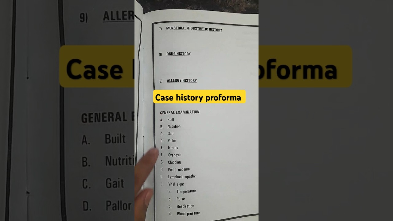 Case History proforma format sample for General Medicine and Surgery #medical #practical #doctor