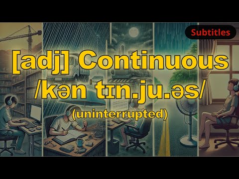 [adj] Continuous meaning (uninterrupted) with 5 examples