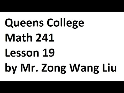Queens College Math 241 Lesson for Wednesday, July 29