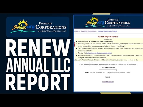 How To Renew Your LLC Annual Report In Florida With Sunbiz: Full Tutorial