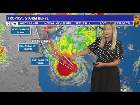 Beryl expected to become a hurricane before Texas landfall, plus a look at local weather
