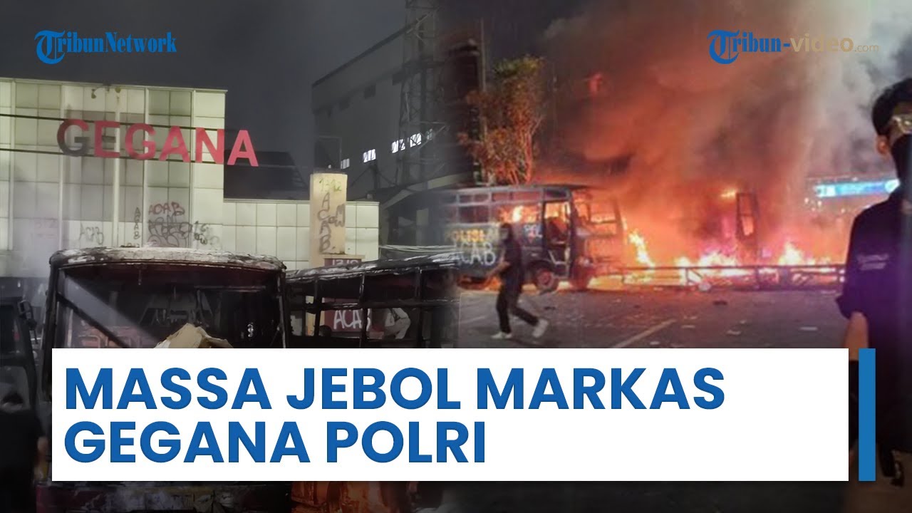 Serbuan Massa ke Markas Gegana Brimob, Dua Bus Polisi Ludes Terbakar - Tribun Video