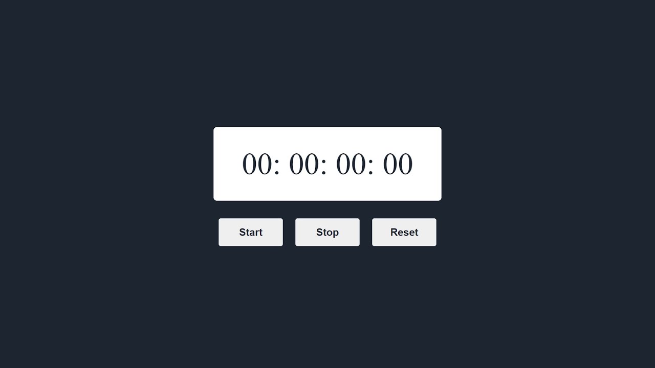 Stopwatch Using HTML, CSS & JavaScript Step By Step Tutorial