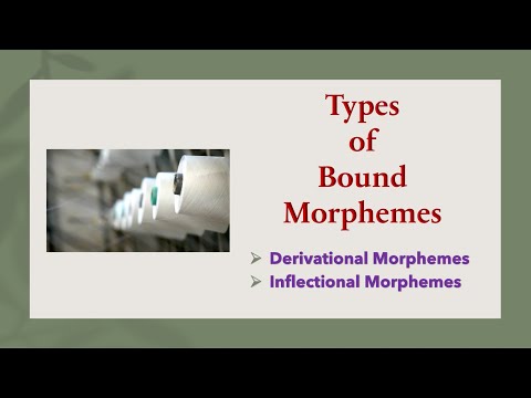 (Lecture-7), Types of Bound Morphemes (Derivational Morphemes and Inflectional Morphemes