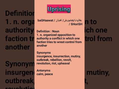 Uprising word explaination , definition pronunciation U.S and British