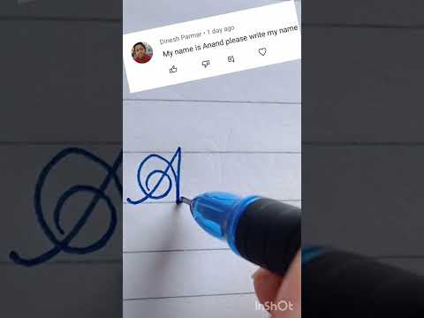 Beautiful name Anand write in cursive writing #cursive#writing#anand#beautifulname#shortclip