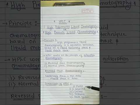 HPLC :- High Pressure Liquid Chromatography (Check Description)#shorts #hplc