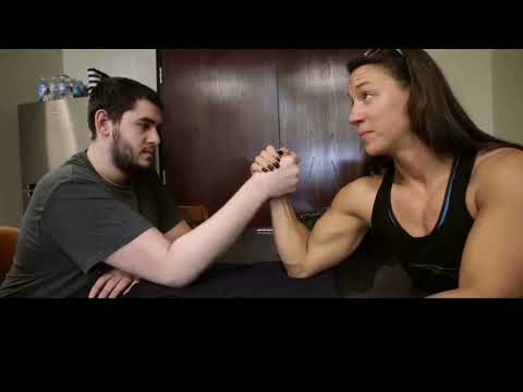 Arm wrestling With Huge Bicep Muscle Girl Vs Man
