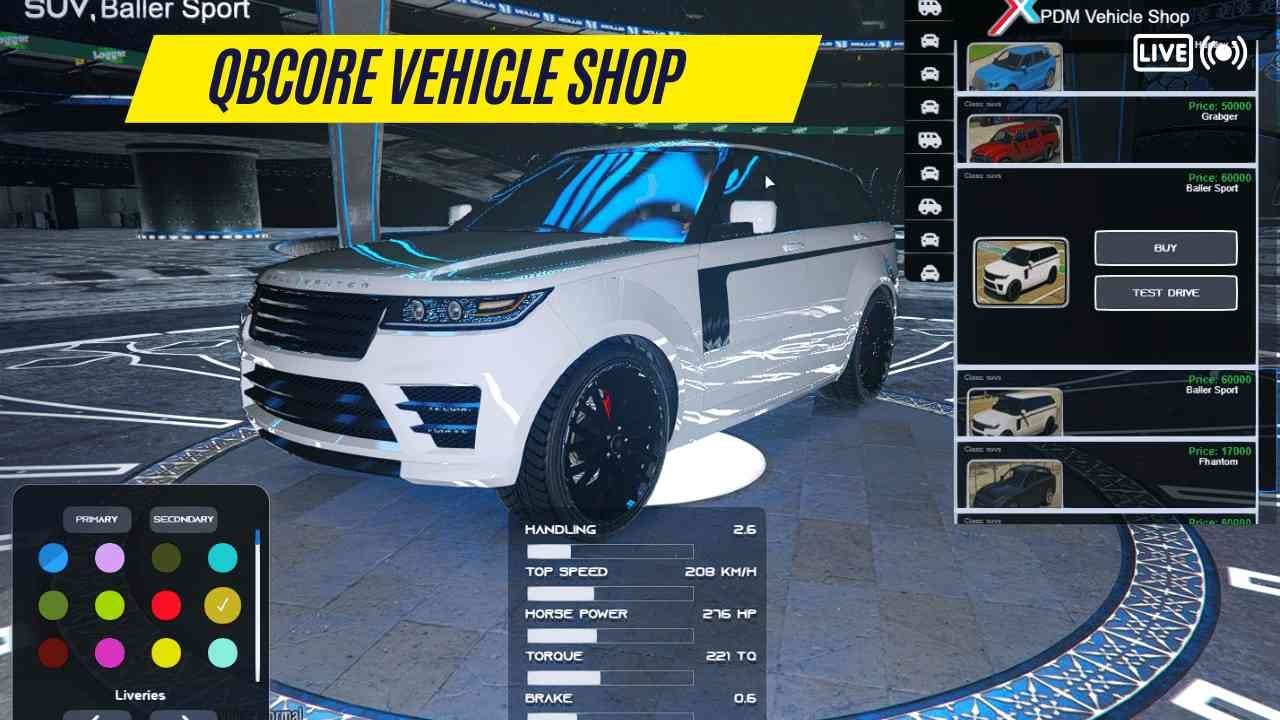 [FIVEM] Qbcore vehicle shop | FIVEM ROLEPLAY SCRIPT | qBCORE SHOP