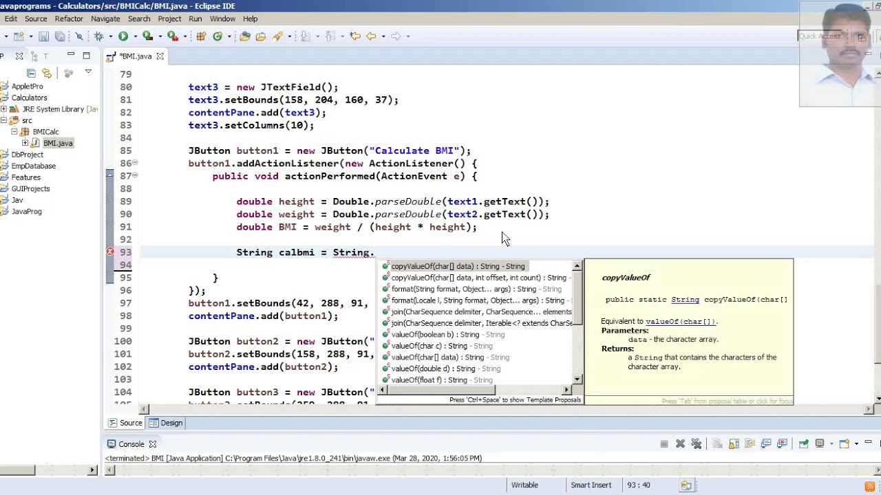 BMI Calculator using Java  JFrame