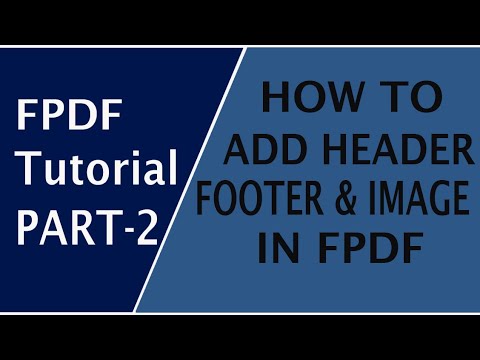 how to add header footer and image in fpdf | fpdf part 2